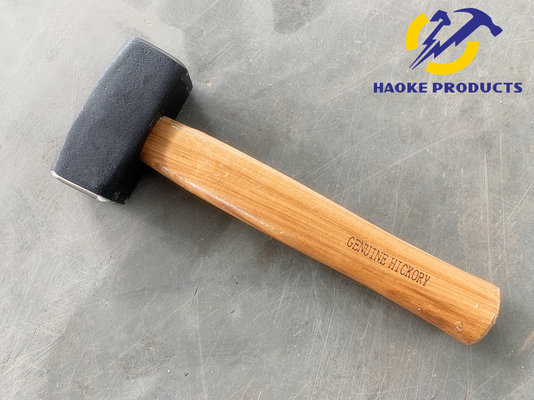 China No Deformation Safe 800G Standard C1045 Forged Carbon Steel Sledge Stoning Hammer  With Natural Color Hickory Handle supplier